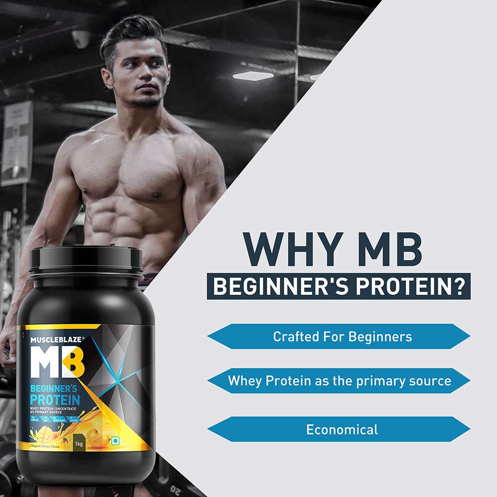Whey Protein Powder for Beginners (2.2 lb) Magical Mango - MuscleBlaze