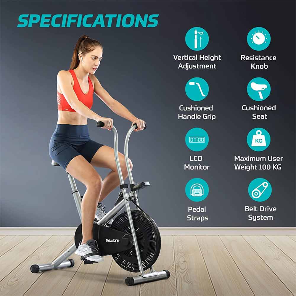 beatXP Tornado Airborne 1F Air Bike With Adjustable Cushioned Seat, Non ...