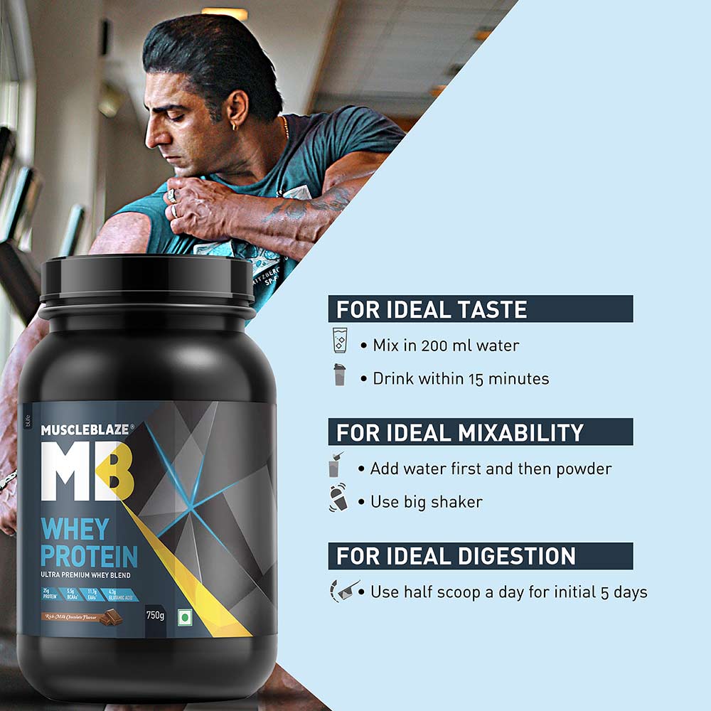 MuscleBlaze Whey Protein (25g Protein) - (2 Kg, Rich Milk Chocolate)