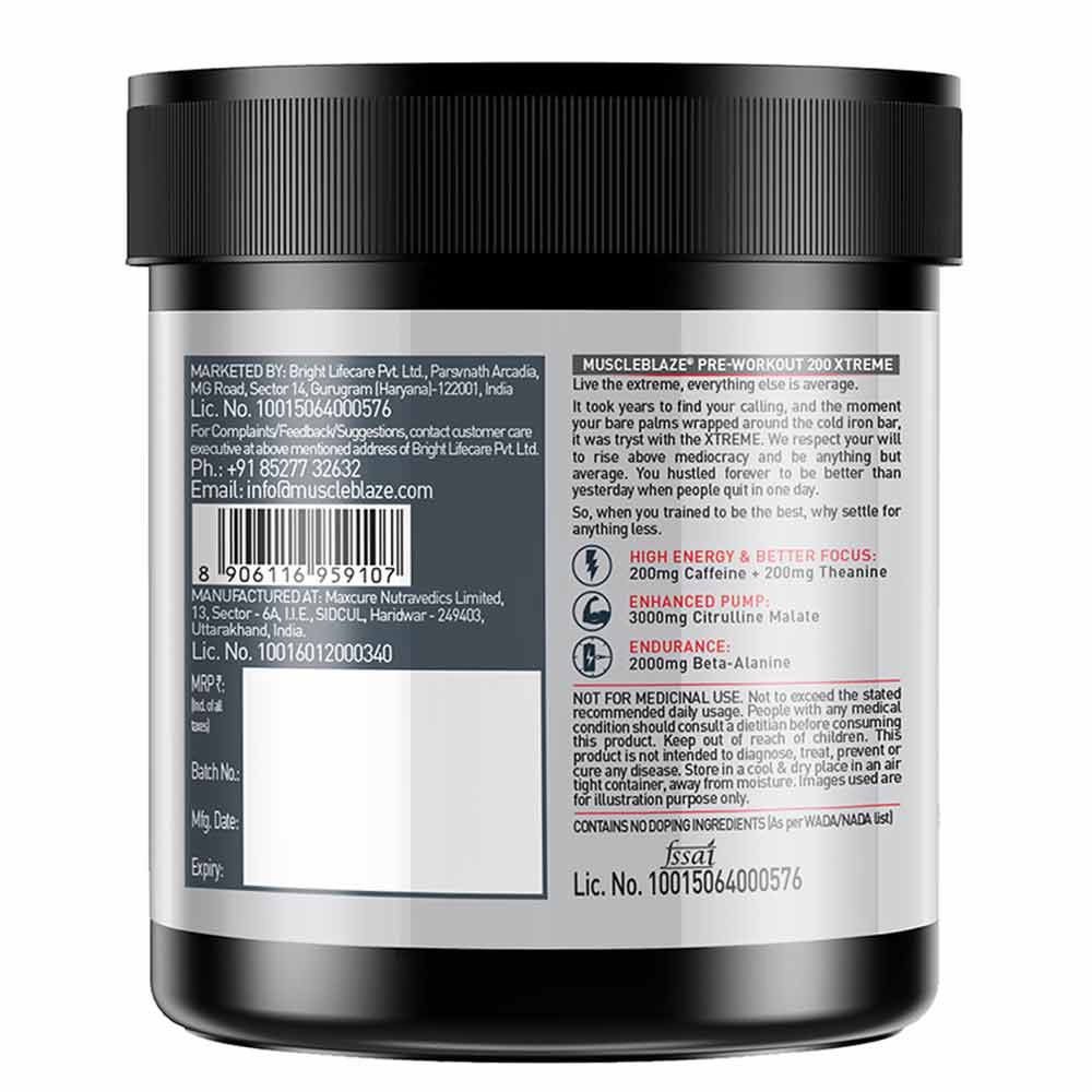 PRE Workout 200 Xtreme at Best Price in India | Muscleblaze.com