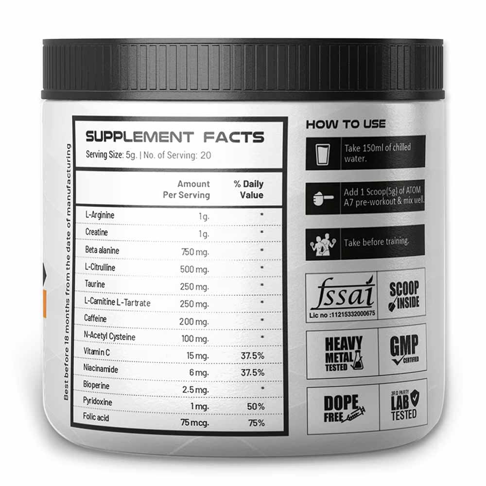 AS-IT-IS Nutrition ATOM A7 Pre-workout, 0.22 lb Watermelon at Best ...